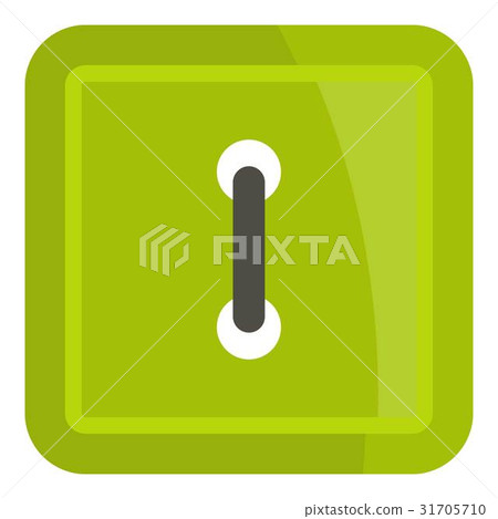 Green square clothing button icon isolated - Stock Illustration ...