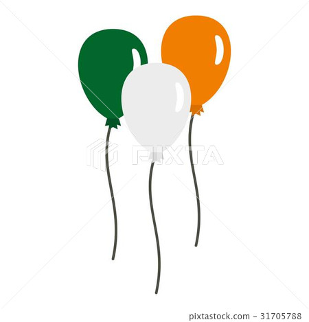 Balloons in Irish flag colors icon isolated - Stock Illustration ...