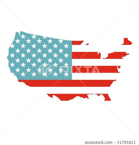 American map icon isolated - Stock Illustration [31705821] - PIXTA