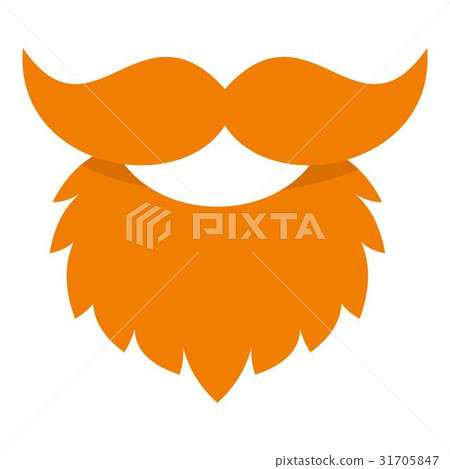 Red beard and mustache icon isolated - Stock Illustration [31705847 ...