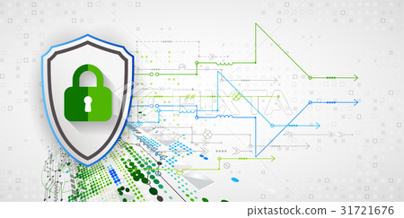 Protection concept of digital and technological. - Stock Illustration ...
