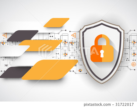 Protection concept of digital and technological. - Stock Illustration ...