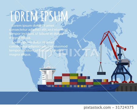Commercial sea shipping banner template - Stock Illustration [31724375 ...