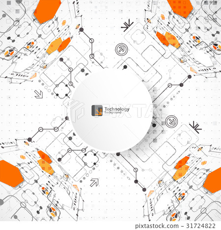 Vector illustration, hi-tech digital technology - Stock Illustration ...