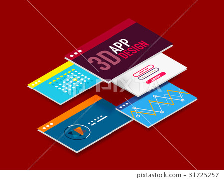 Isometric user interface design - Stock Illustration [31725257] - PIXTA