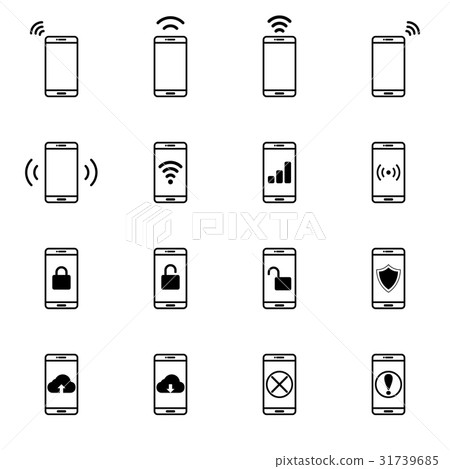 Set of Mobile Network Line Icon - Stock Illustration [31739685] - PIXTA