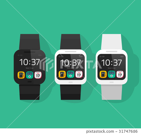 Smart watch set vector illustration, smartwatch - Stock Illustration ...