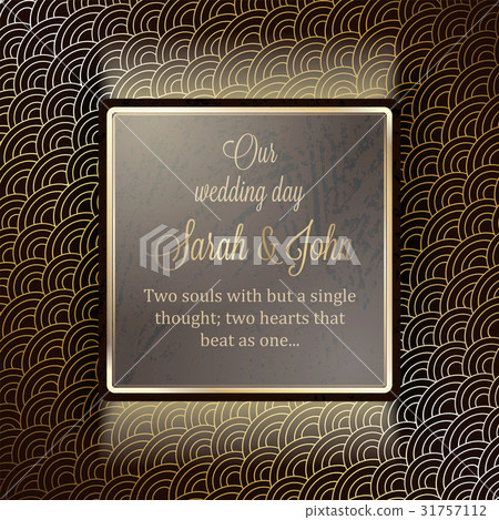 Invitation card, background with luxury gold frame - Stock Illustration ...