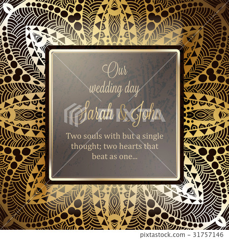 Invitation card, background with luxury gold frame - Stock Illustration ...