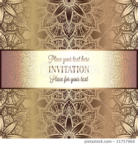 Abstract background beige and gold vintage frame - Stock Illustration ...