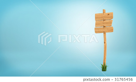 3d rendering of a wooden post with three square - Stock Illustration ...