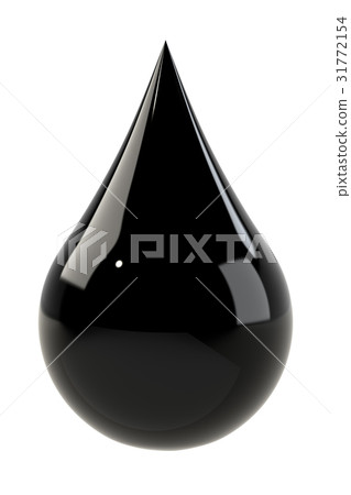 Black drop isolated on white. - Stock Illustration [31772154] - PIXTA