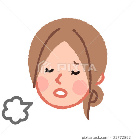 Face diagonal women's sigh - Stock Illustration [31772892] - PIXTA