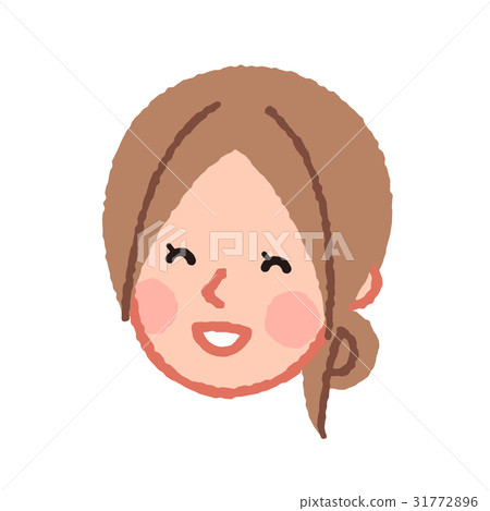Laughing woman's face diagonal 2 - Stock Illustration [31772896] - PIXTA