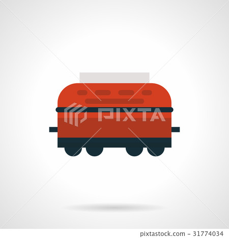 Red refrigerated rail car flat vector icon - Stock Illustration ...