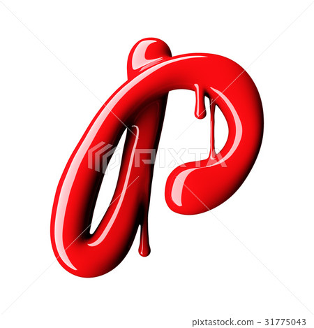 Glossy red letter P uppercase. 3D rendering - Stock Illustration [31775043] - PIXTA