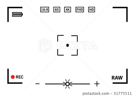 Modern digital video camera focusing screen - Stock Illustration ...