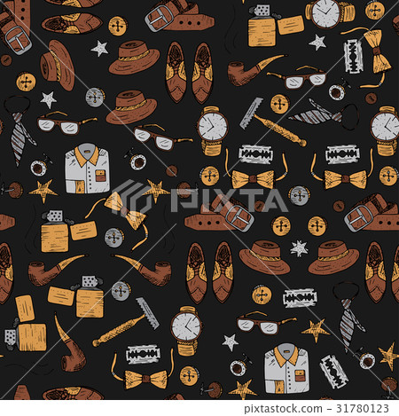Seamless vector pattern with man symbols. - Stock Illustration ...