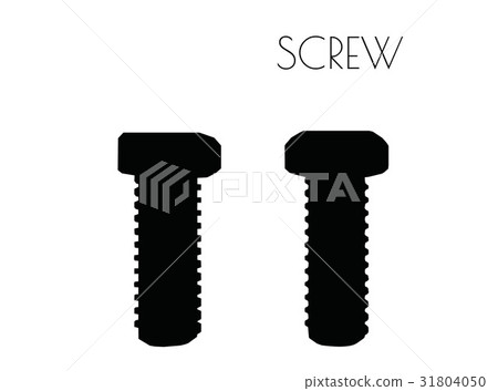 screw silhouette on white background - Stock Illustration [31804050 ...