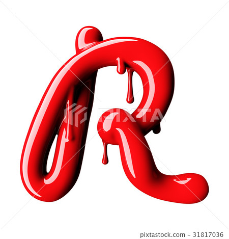 Glossy red letter R uppercase. 3D rendering - Stock Illustration [31817036] - PIXTA