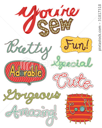 Sewing Lettering - Stock Illustration [31817318] - PIXTA