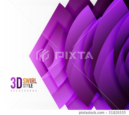 Swirl and wave 3d effect objects, abstract - Stock Illustration ...