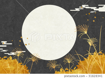 Moon Viewing [Japanese Style Background/Series] - Stock Illustration ...