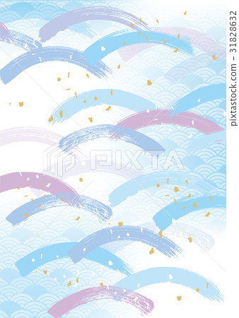 Japanese style blur water color light blue - Stock Illustration ...