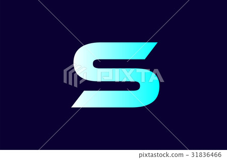 alphabet letter S blue logo icon template company - Stock Illustration ...