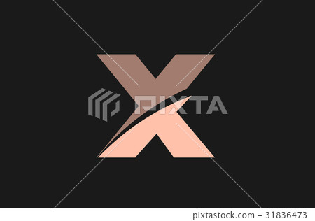 Pink alphabet letter X logo icon template company - Stock Illustration ...