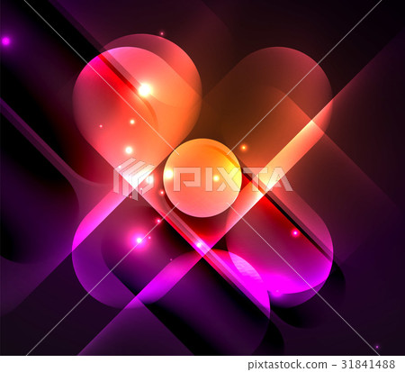 Vector glowing geometric shapes background - Stock Illustration ...