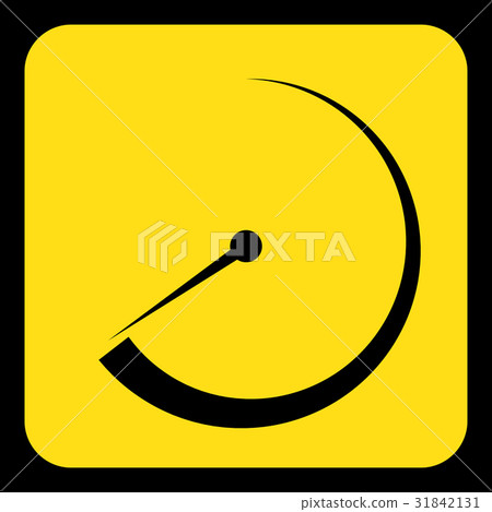 yellow, black sign - gauge, dial symbol icon - Stock Illustration ...