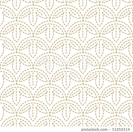 Japanese seamless pattern. gold stitch vector - Stock Illustration ...