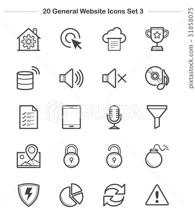 General icons set 3. Line thickness icon - Stock Illustration [31858075 ...