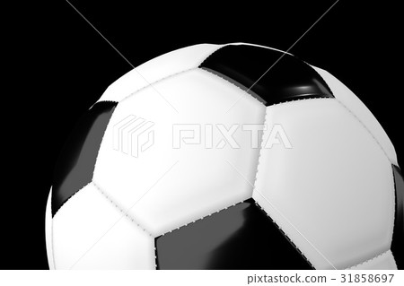 realistic football or soccer ball in 3D rendering - Stock Illustration ...
