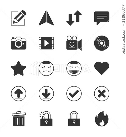 General icons set 1 on white background - Stock Illustration [31860377 ...