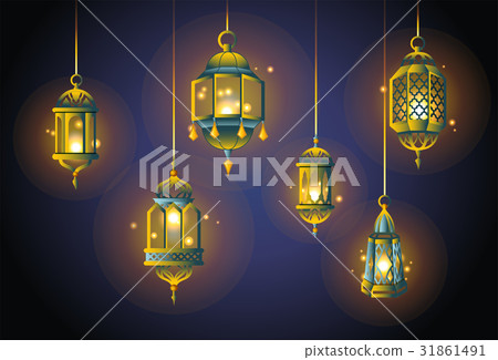 Ramadan Lights - realistic vector set of objects - Stock Illustration ...