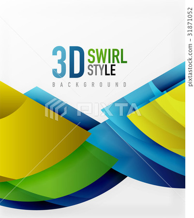 Swirl and wave 3d effect objects, abstract - Stock Illustration ...
