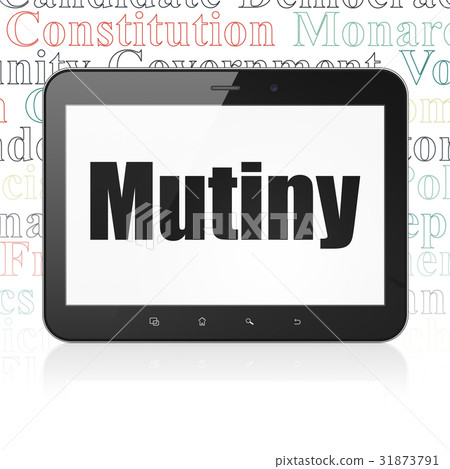 Political concept: Tablet Computer with Mutiny on - Stock Illustration ...