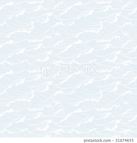 Sea waves seamless pattern. - Stock Illustration [31874655] - PIXTA