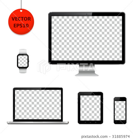 Technology devices with transparent screen-插圖素材 [31885974] - PIXTA圖庫