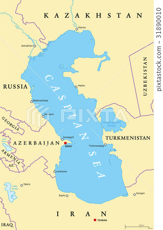 Caspian Sea region political map - Stock Illustration [31890010] - PIXTA