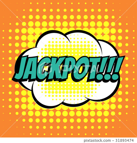 Jackpot comic book bubble text retro style - Stock Illustration ...