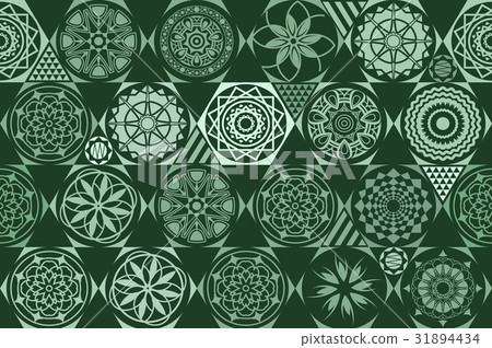 retro green Seamless ceramic tile pattern vector - Stock Illustration ...