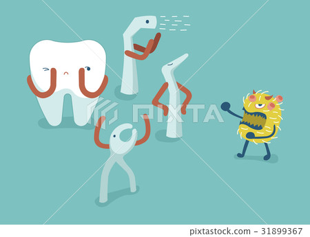 Equipment of dental fight bacteria for protect - Stock Illustration ...