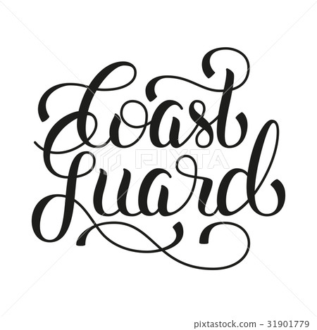 Coast guard hand lettering on white background - Stock Illustration ...