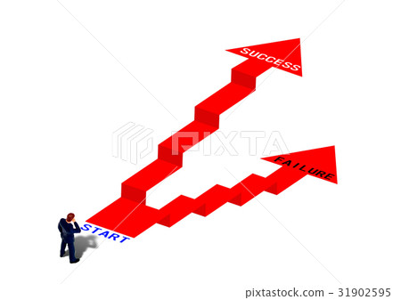 Failure and success Two stairways and businessmen - Stock Illustration ...