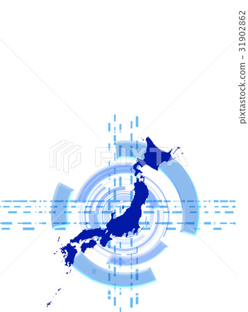 Business Japan Map Technology Network Digital Data - Stock Illustration ...