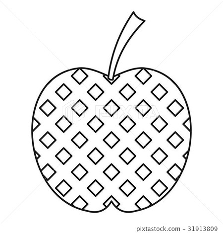 Checkered apple icon, outline style - Stock Illustration [31913809] - PIXTA