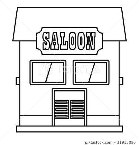 Western saloon icon, outline style - Stock Illustration [31913886] - PIXTA